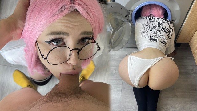 My Stupid Stepsister Stuck In A Washing Machine And Got My Big Dick Stuck In It Peachgardens